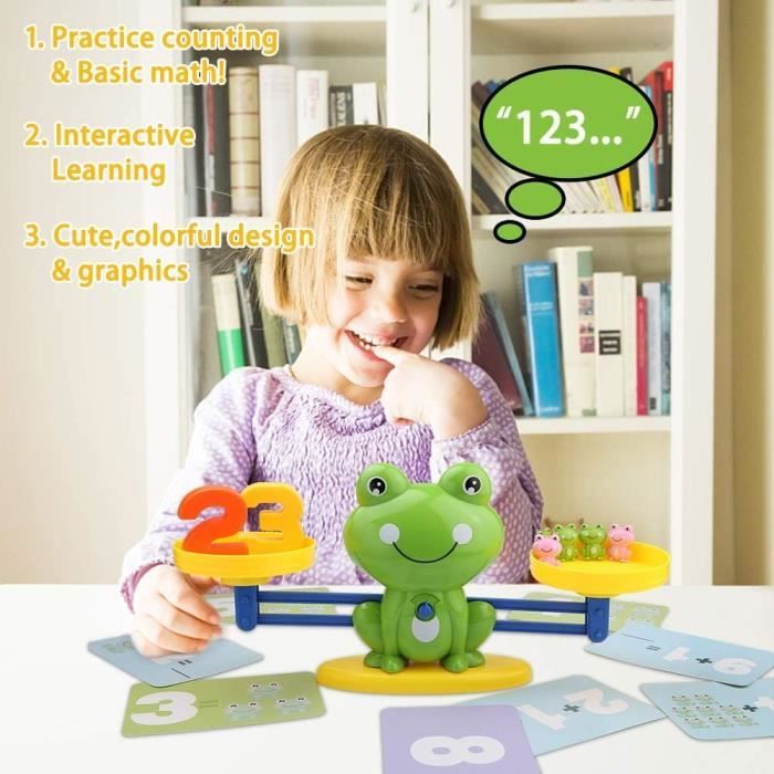 82 Pièces Cartes de Maths de Balance de Grenouille Bloc Numérique ...