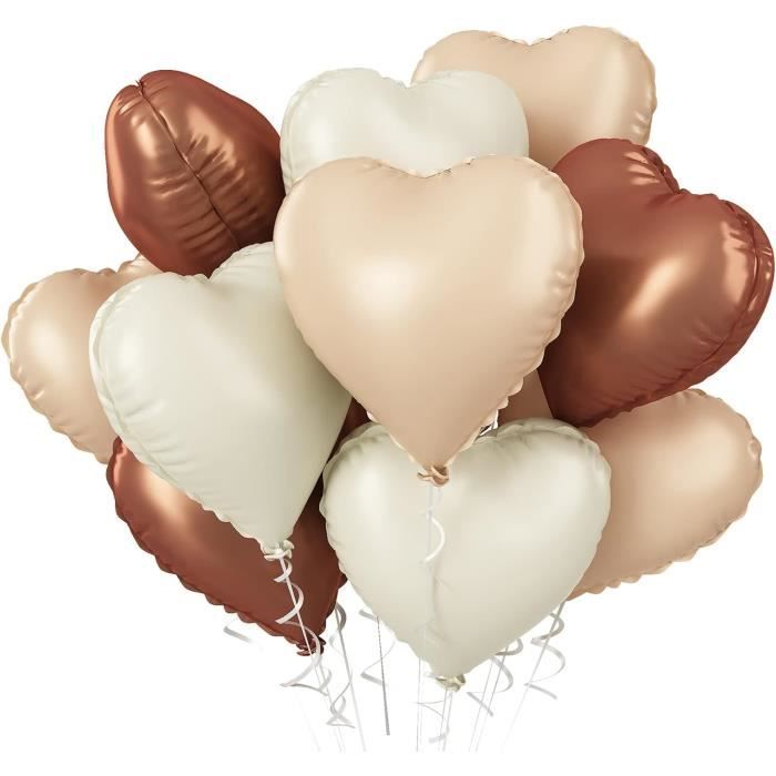 Ballons Coeur Abricot, 10 Pcs Café Crème Marron Beige Ballons Coeur ...