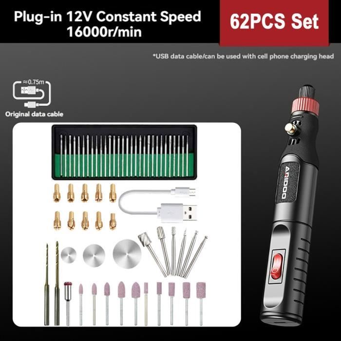 Mini perceuse électrique - TypeA - 62PCS - Filaire - Outil micro ...