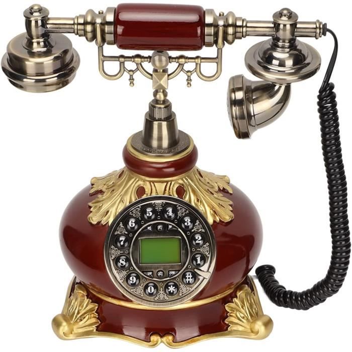 Téléphone Fixe Rétro Filaire - MARQUE - Ancien Téléphone Fixe Vintage ...