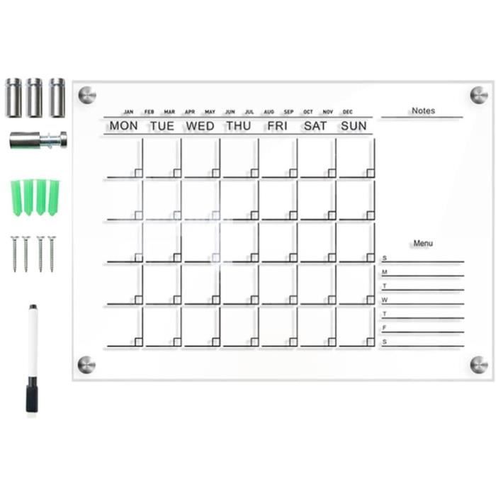 Tableau De Calendrier Magnétique Effaçable À Sec Calendrier ...