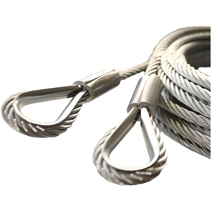 Paire de câble acier assemblé diamètre:3mm, longueur 3 m / 1770N/mm² ...