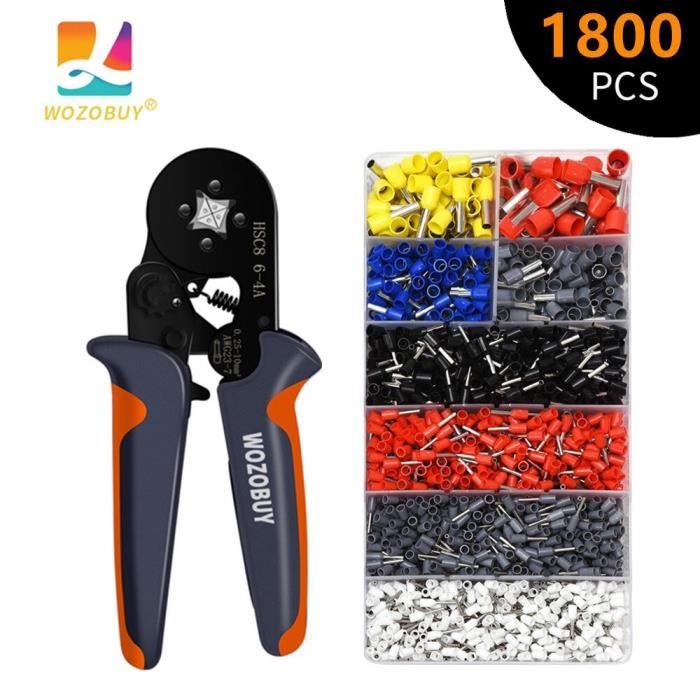 Serre joints,Kit d'outils de sertissage de virole, pince d'électricien à cliquet auto-ajustable ...