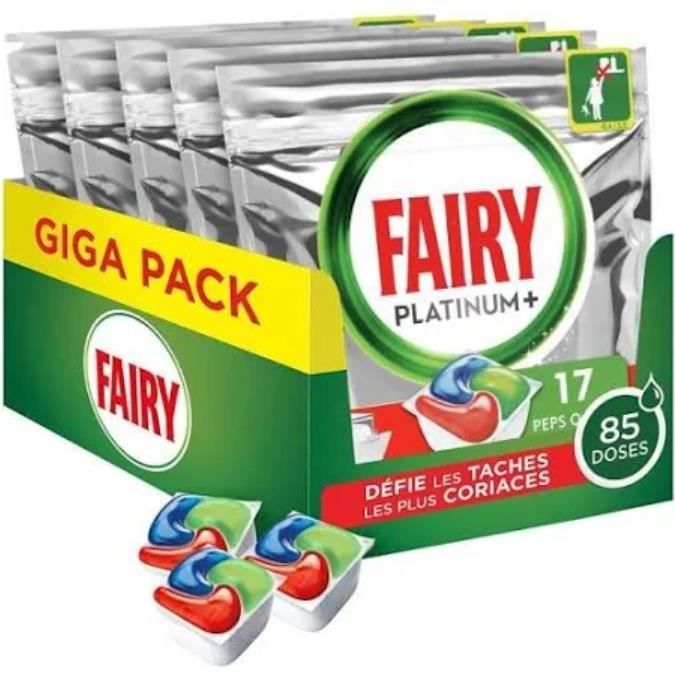 Fairy PEPS Tablette lave-vaiselle Platinum+ parfum Original - 17 doses ...