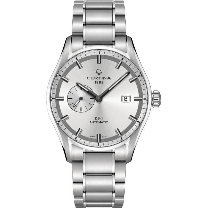 Montre - CERTINA - DS-1 Small Second - Automatique - Acier Inoxydable - Verre Saphir Argent ...