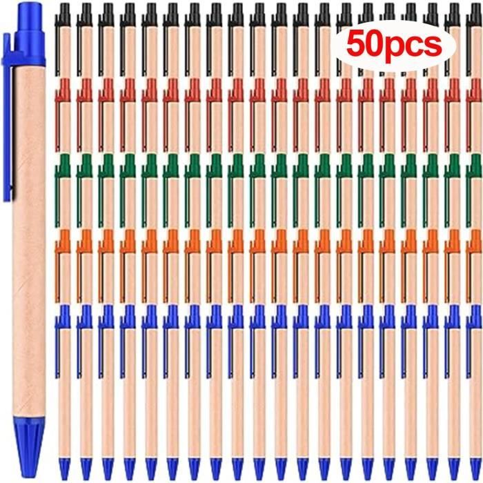 Paquet De 50 Stylos À Bille En Vrac Papier Kraft Stylo À Bille Stylo À ...
