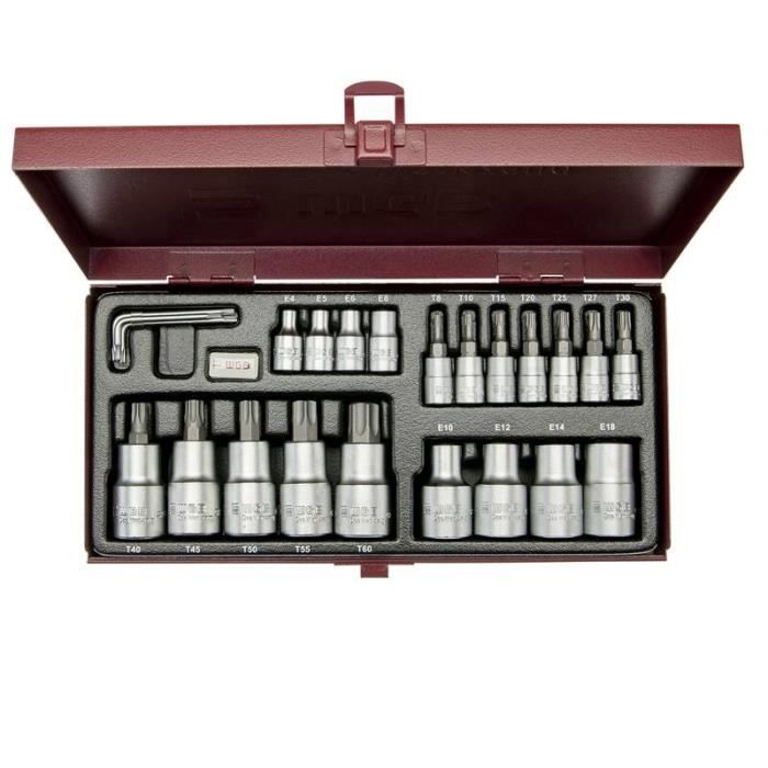 Jeu de clés à douilles TX, 23 pièces- 1/4" + 1/2 WGB - Cdiscount Auto