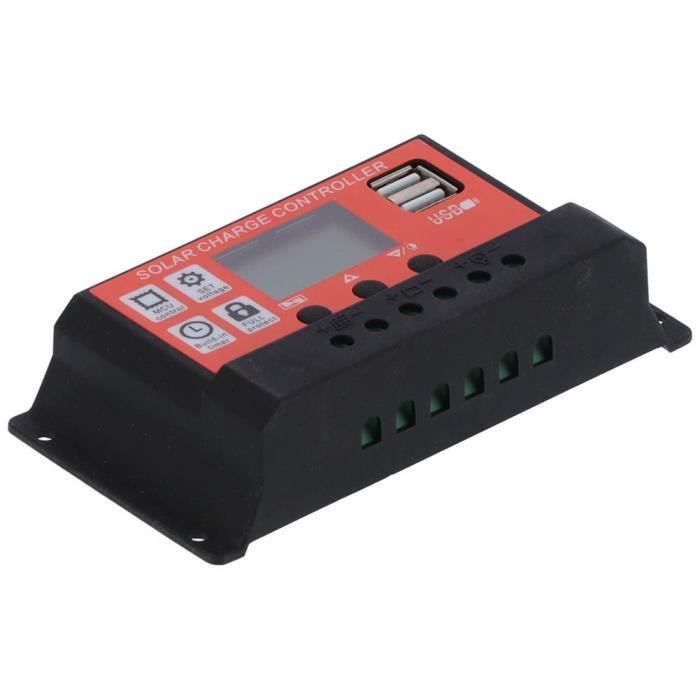 HURRISE Contrôleur de panneau solaire 20A 12V 24V PWM Contrôleur Solaire Intelligent LCD ...