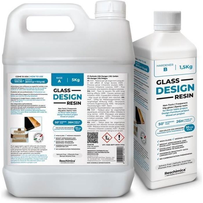 Résine époxy transparente pour tables et créations, effet verre ...