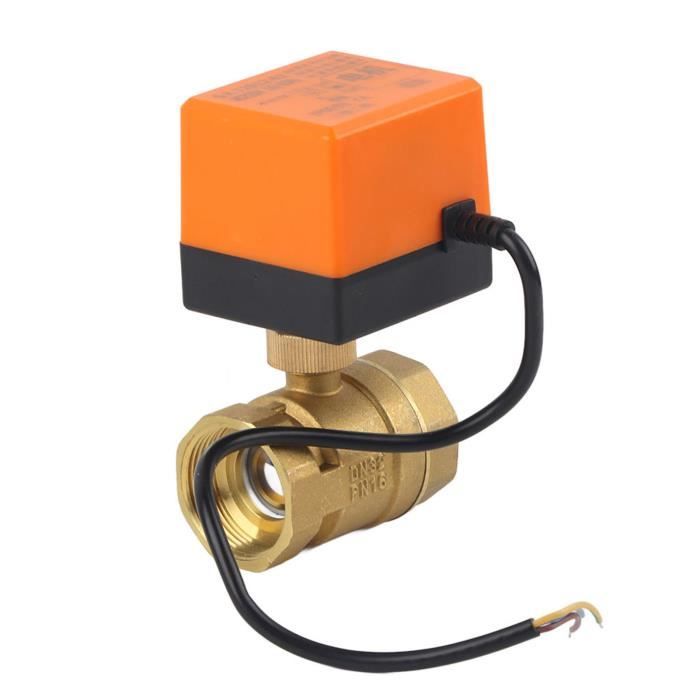 Vanne motorisée - SALALIS - G1-1/4 DN32 - 220V AC - 2 voies - Laiton robuste et durable ...