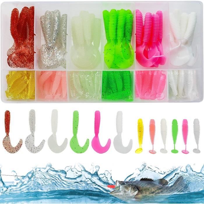 Nothers GZhaizhuaoxed Lot de 72 leurres de pêche en caoutchouc ...