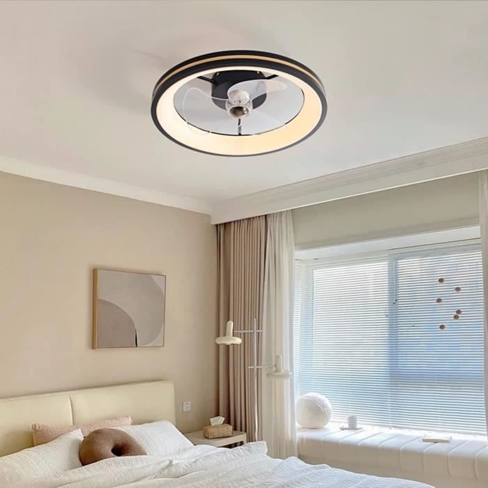 LED Fan Plafonnier Ventilateur De Plafond Avec Éclairage Ultra-Mince ...