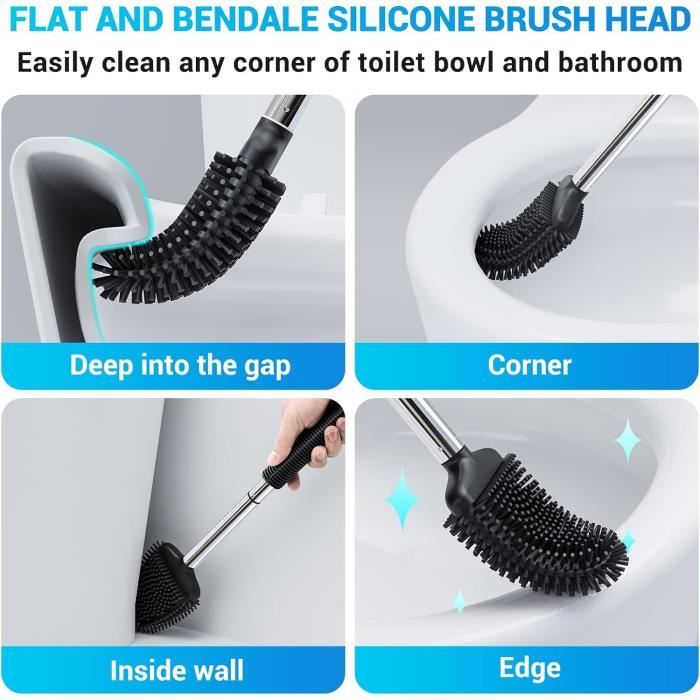 Brosse Wc, Brosse Toilettes Wc Silicone, Balai Toilette Wc Et Support ...