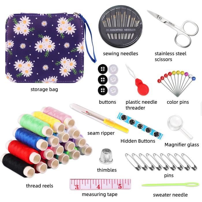 Kit De Couture Avec Pu Boîte, Mini Kit De Couture Portable Pour Adultes ...