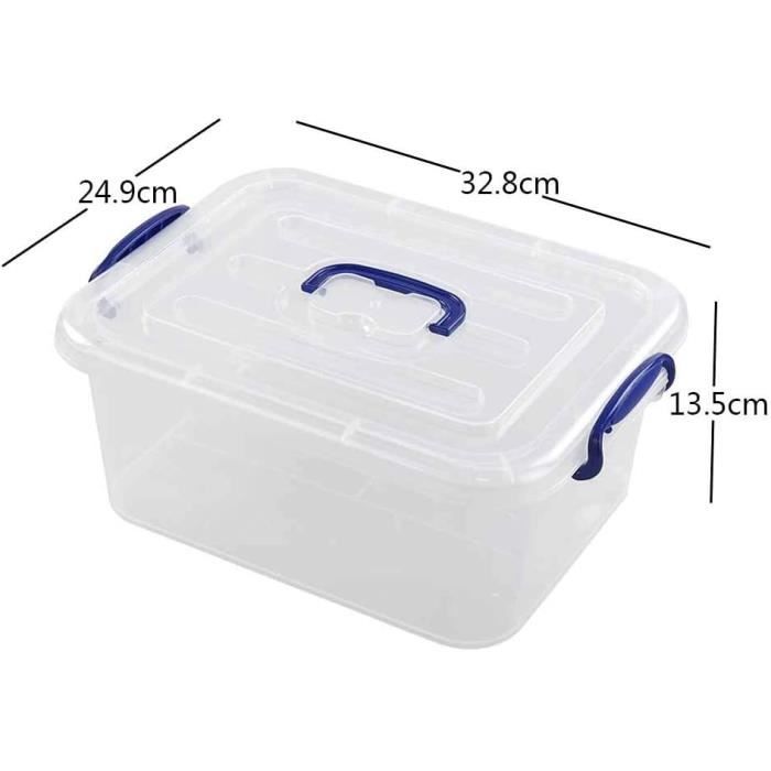 Boîtes de rangement plastique - Transparente - 8 litres - Lot de 6 ...