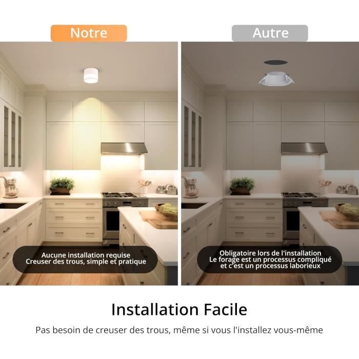 Plafonnier Spot En Saillie Led Ip65 Lampe De Plafond 12W 3000K ...