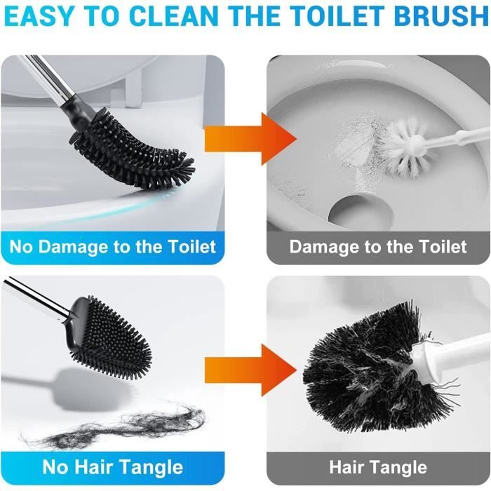 Brosse Wc, Brosse Toilettes Wc Silicone, Balai Toilette Wc Et Support ...