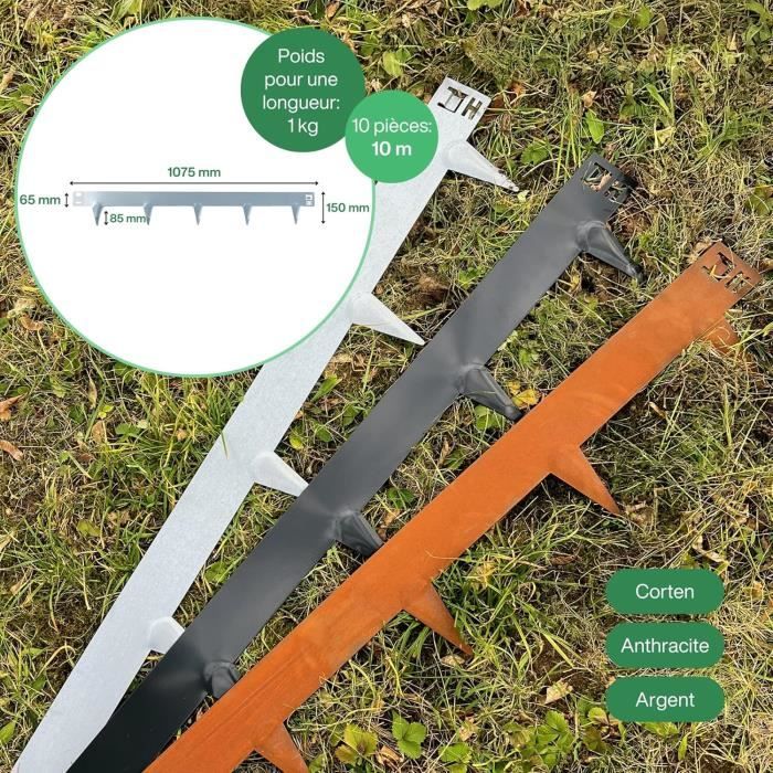 Bordure Jardin 185mm Bordure De Jardin Galvanisée 10m - Flexible ...