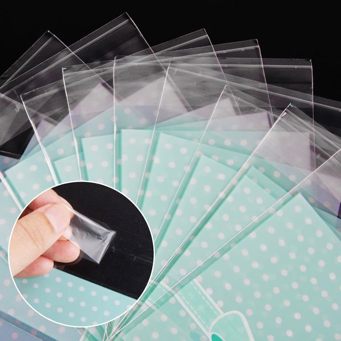 200Pcs Sac Sachet Cadeau Pochettes de Bonbons 8x13cm Bleu Plastique ...