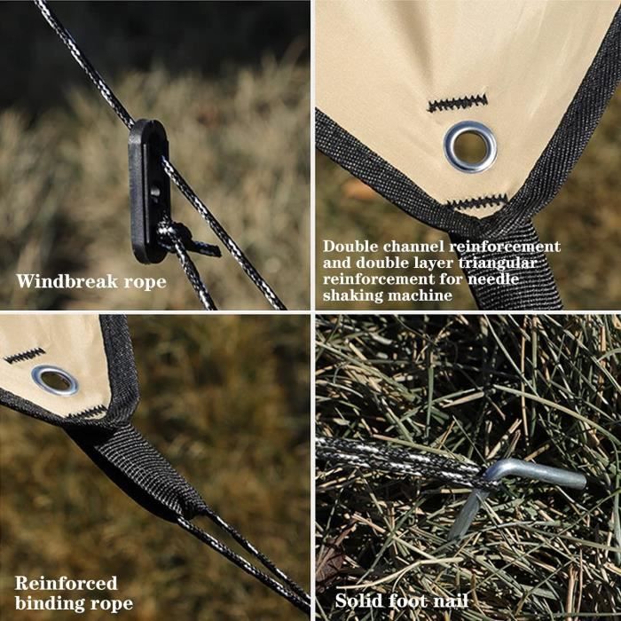 Bâche De Camping Imperméable 3M X 3M Bâche Anti-Pluie Avec Sac De ...