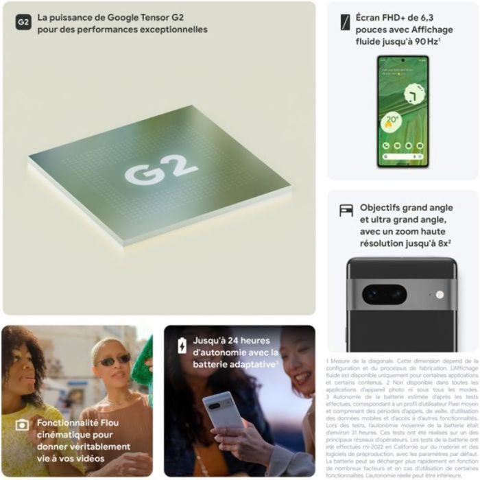 Google Pixel 7 128Go Nior 5G noir SMARTPHONE - Cdiscount Téléphonie