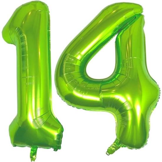 Ballon 14 Ans Vert Xxl - Ballon Anniversaire 14 Ans Decoration, Ballon ...