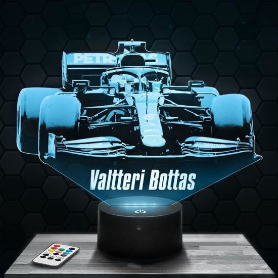 Lampe De Chevet, Veilleuse Tactile Formule 1 F1 - V. Bottas Lampe 3D ...