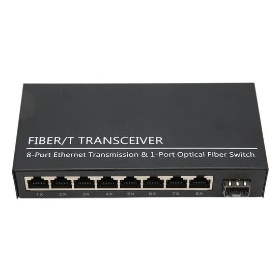 HURRISE Switch Ethernet Fibre Optique 8 Ports RJ45 1 Port Optique SFP ...