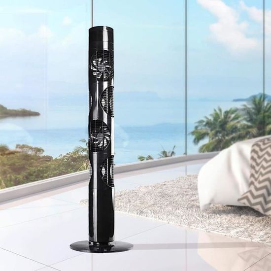 Ventilateur colonne 1m Ventilateur colonne noir laqueée brilliante avec ...