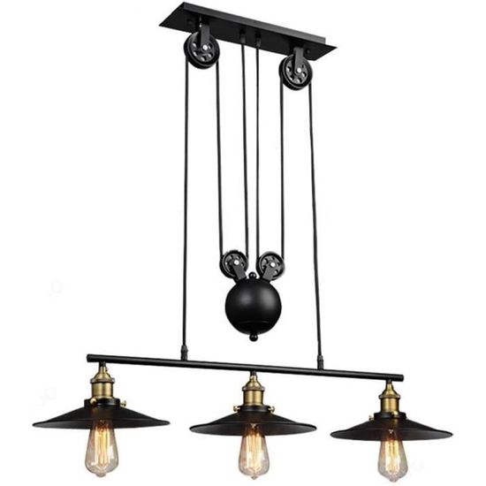 Lampe à Suspension Vintage Lustre Rétro Industriel, COCOL Bar E27 Lampe à Suspension, Lustre ...