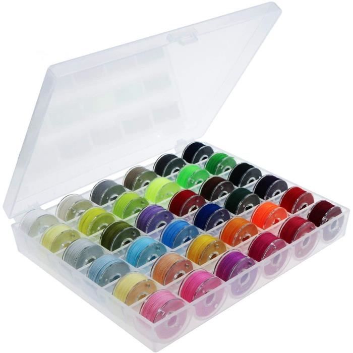 Bobines et Fils à Coudre Fils de Canette 36 Pièces de Couleurs ...