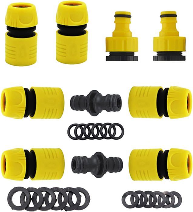 Lot De 9 Raccords De Tuyau 1/2", Kit De Raccord De Tuyau D'Arrosage, Double Connecteur En ...