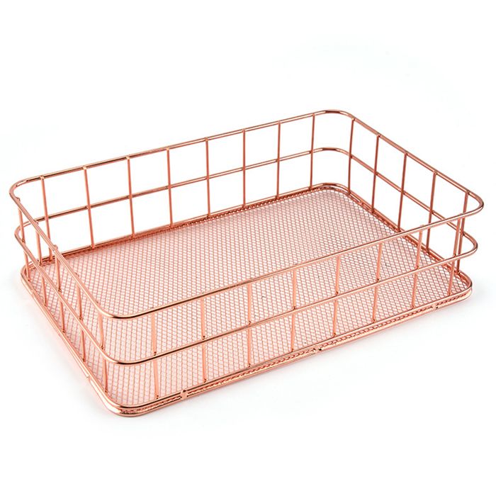 Panier de rangement en métal pour bureau, boîte de rangement en fer ...