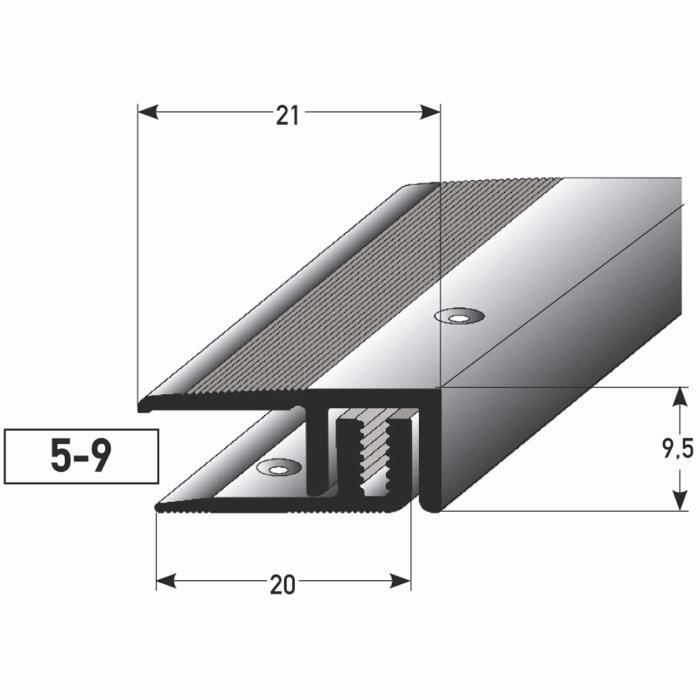 Profilé de finition - ACERTO - 21 x 5-9 mm - percé 100 cm inox ...