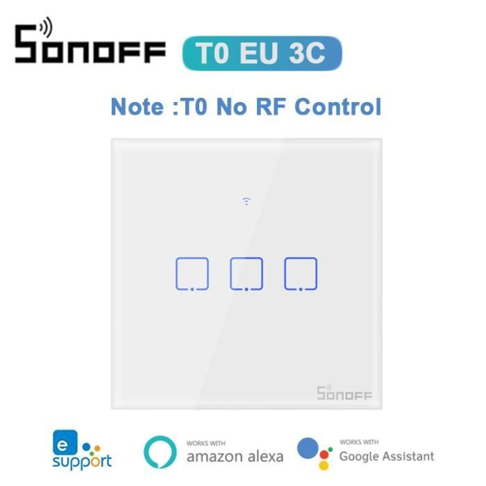 T0 EU 3Gang-SONOFF-Joli mural tactile intelligent T0 EU-US, Wi-Fi, pour ...