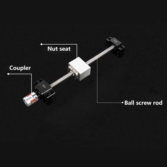 YEN- Vis à billes avec précision élevée en acier de roulement 1204-300 avec siège d'écrou et ...