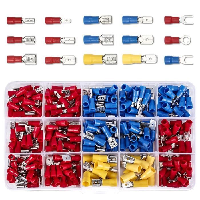 Connecteurs électrique a Sertir (280 Pièces 5 Types) Cosse Electrique ...