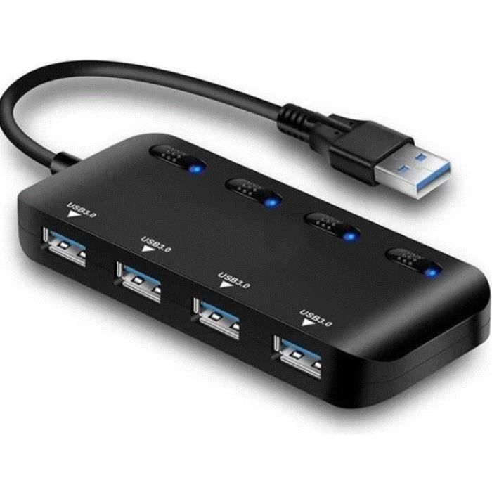 Hub USB 3.0 Multiprise, Multi 4 Ports USB Multiple Ultra Fin avec ... Hub USB 3.0 Multiprise, Multi 4 Ports USB Multiple Ultra Fin avec ...