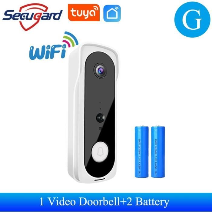 Sonnette vidéo - Tuya - 720P - Wi-Fi - Vision nocturne - Détection de ...