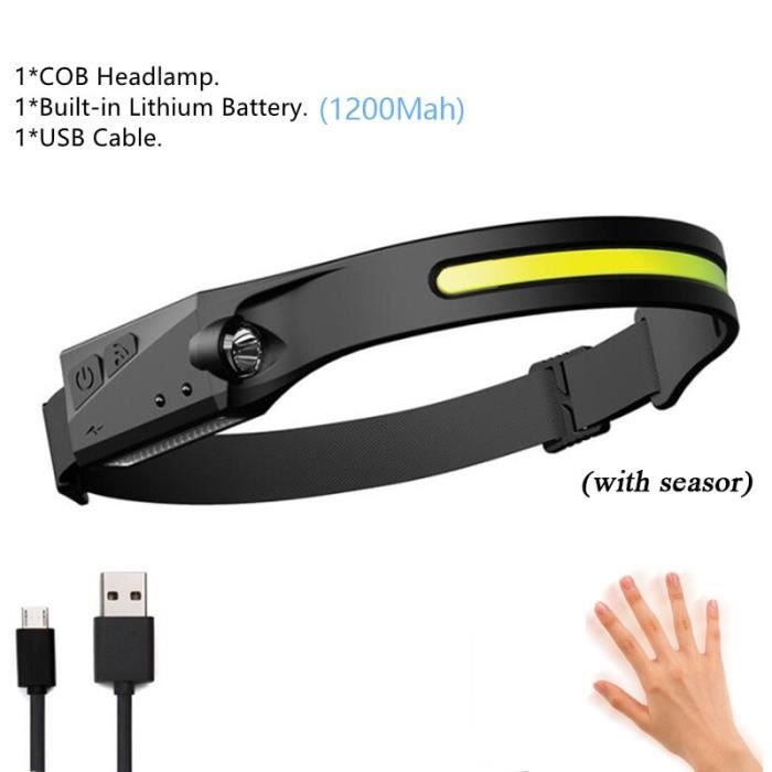 Branchement de l'UE - Mini lampe frontale LED COB avec batterie ...