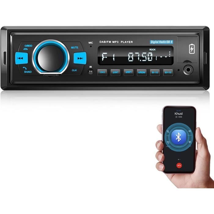 1 Din Autoradio Dab-Dab+, Bluetooth Mains Libres Dual Usb Aux-Sd-Tf, Fm Radio, 1Din Auto Radio ...