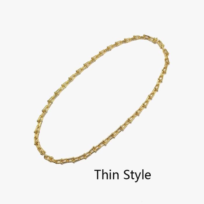 Chaine De Cou Vendue Seule CRAZE CUXNW Top Épais Et Mince U Bambou ...