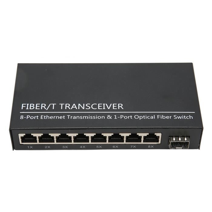 HURRISE Switch Ethernet Fibre Optique 8 Ports RJ45 1 Port Optique SFP ...