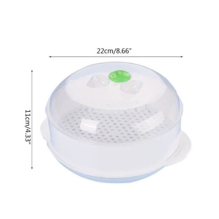 Four à micro ondes rond en plastique avec couvercle cuiseur vapeur ...