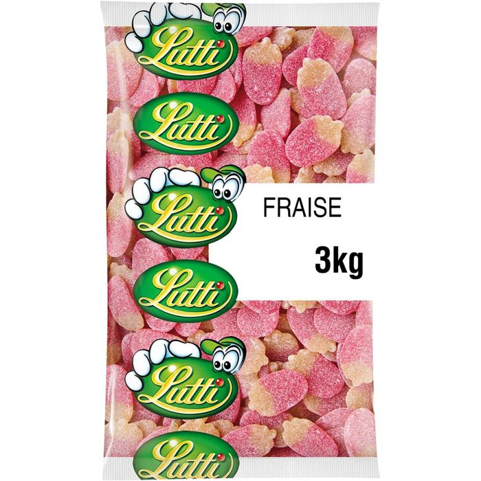 LUTTI Bonbons acidulés Fraises sucrées - 3 kg - Cdiscount Au quotidien