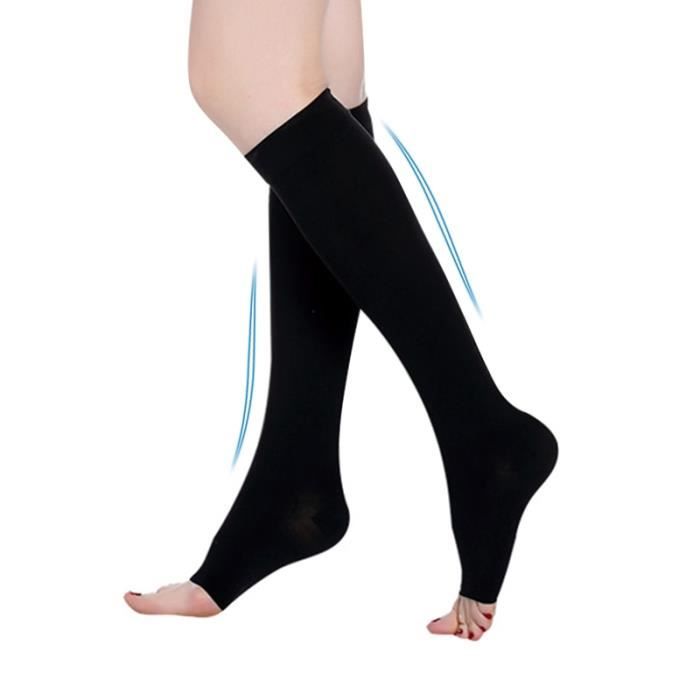 Bas,Bas de Compression médicaux à bout ouvert, hauteur du genou 20 30 ...