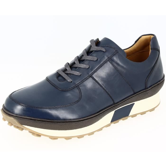 Basket Homme en cuir Véritable Bleu 613 - Belym Bleu marine - Cdiscount ...