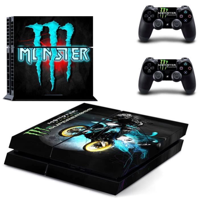 JWmall®Monster-PS4 Sticker Skin Stickerbomb Autocollant Film Console ...