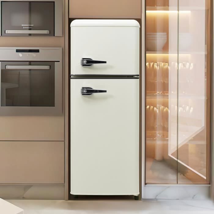 Mini Réfrigérateur Rétro - OKWISH - 2 Portes - 92 L Total - 28 L ...