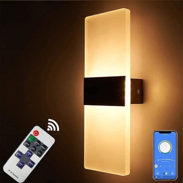 Smart Dimmable Led Applique Murale Télécommande-App Contrôle Stepless ...